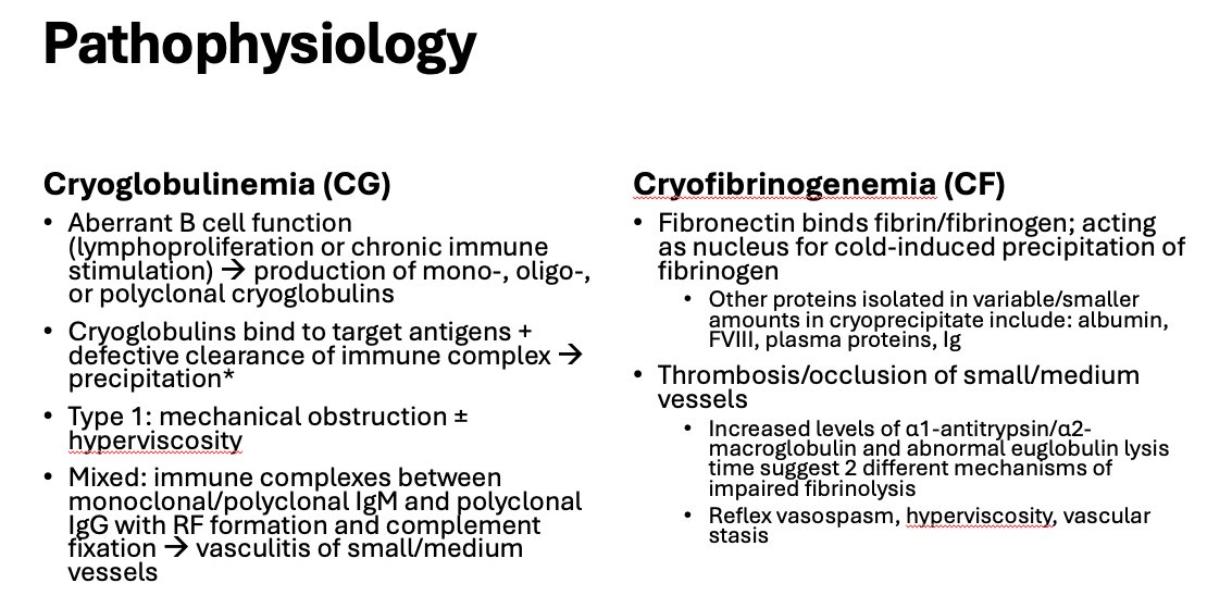 Cryoglobulinemia (CG) vs Cryofibrinogenemia (CF) Both characterized by ...