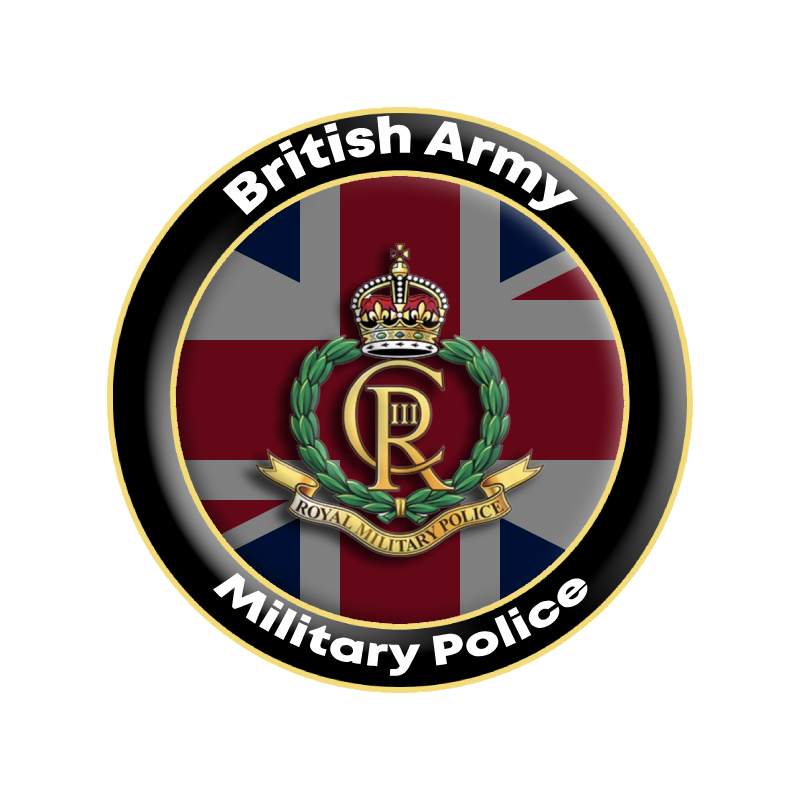 British Military Police Logo RMP Black On Olive Rank Slide Epaulette