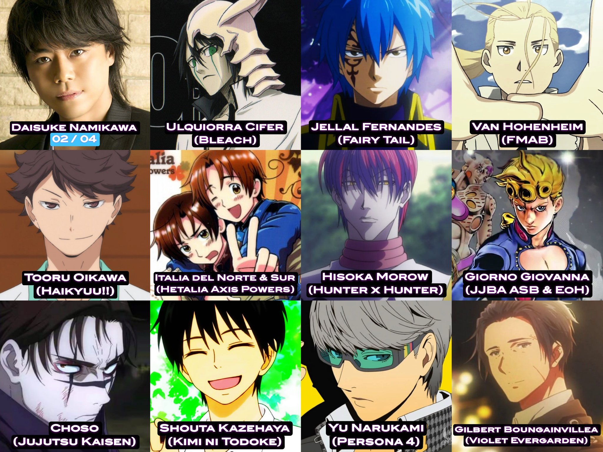 Namikawa Daisuke Roles