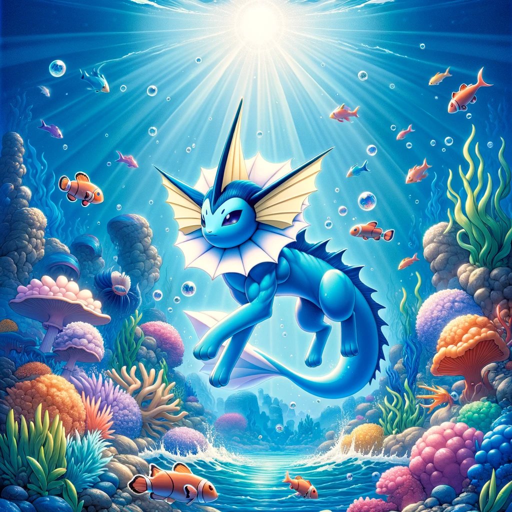 Vaporeon Underwater Reef Pikachu Vaporeon Fan Art Pokémon, Pikachu,