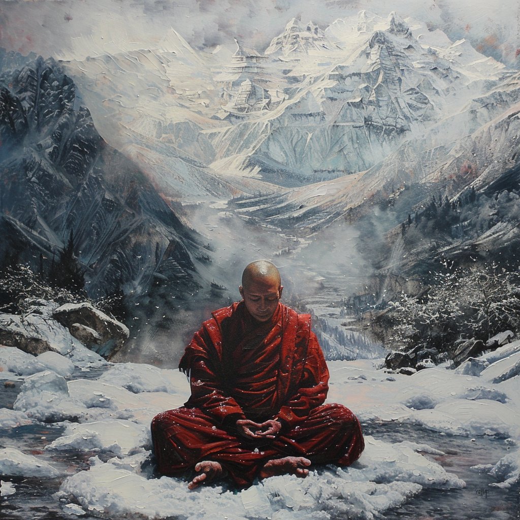 Tibetan Monk Meditating