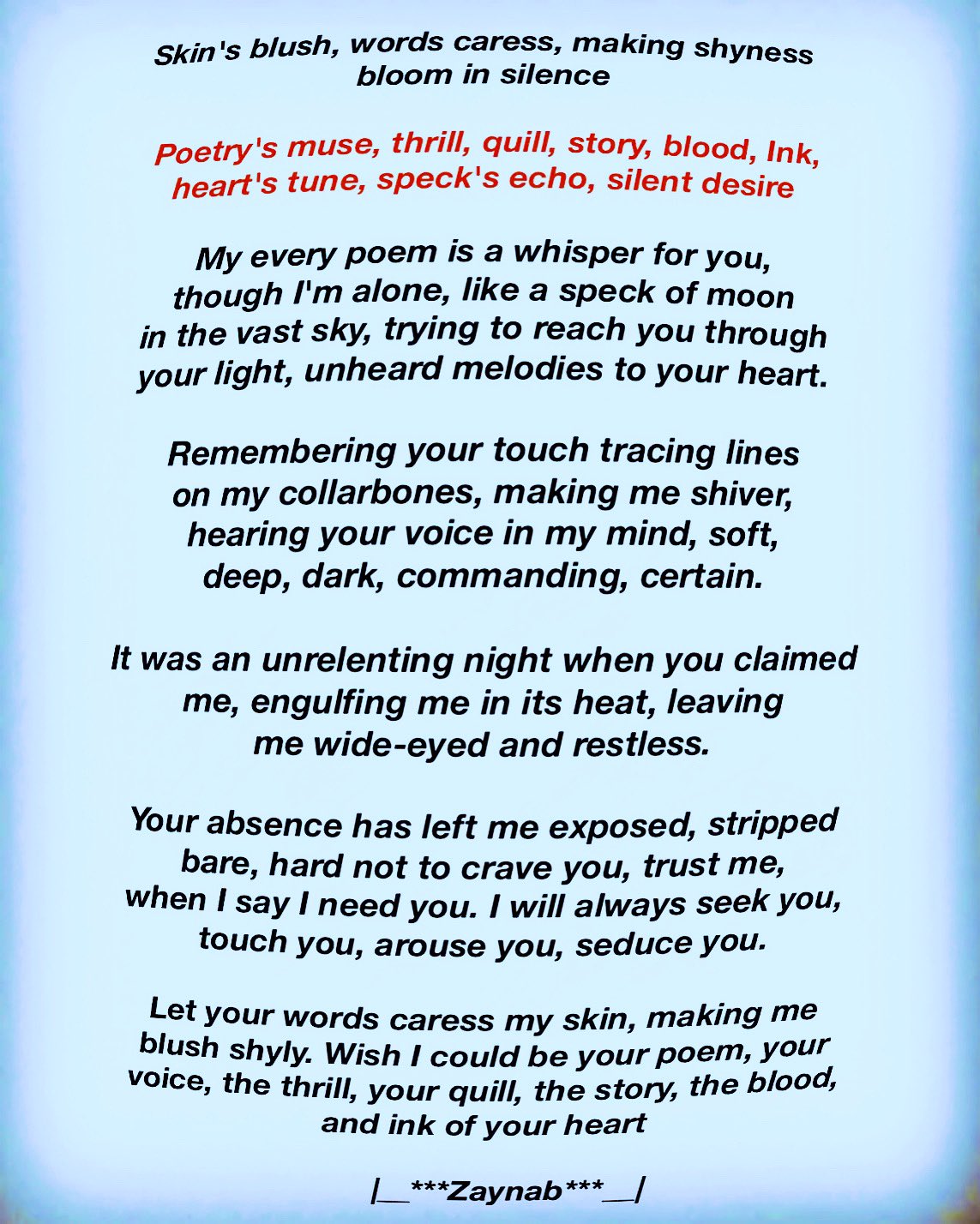 You Touch My Heart Poem