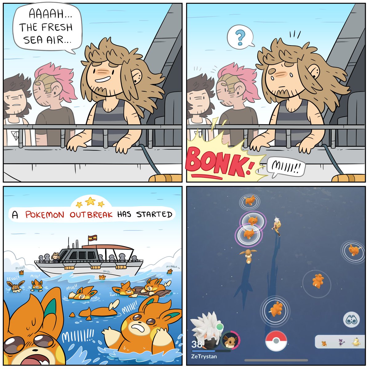 「That one time I played Pokemon Go when I was on a boat. 」ZeTrystan 🐋の漫画