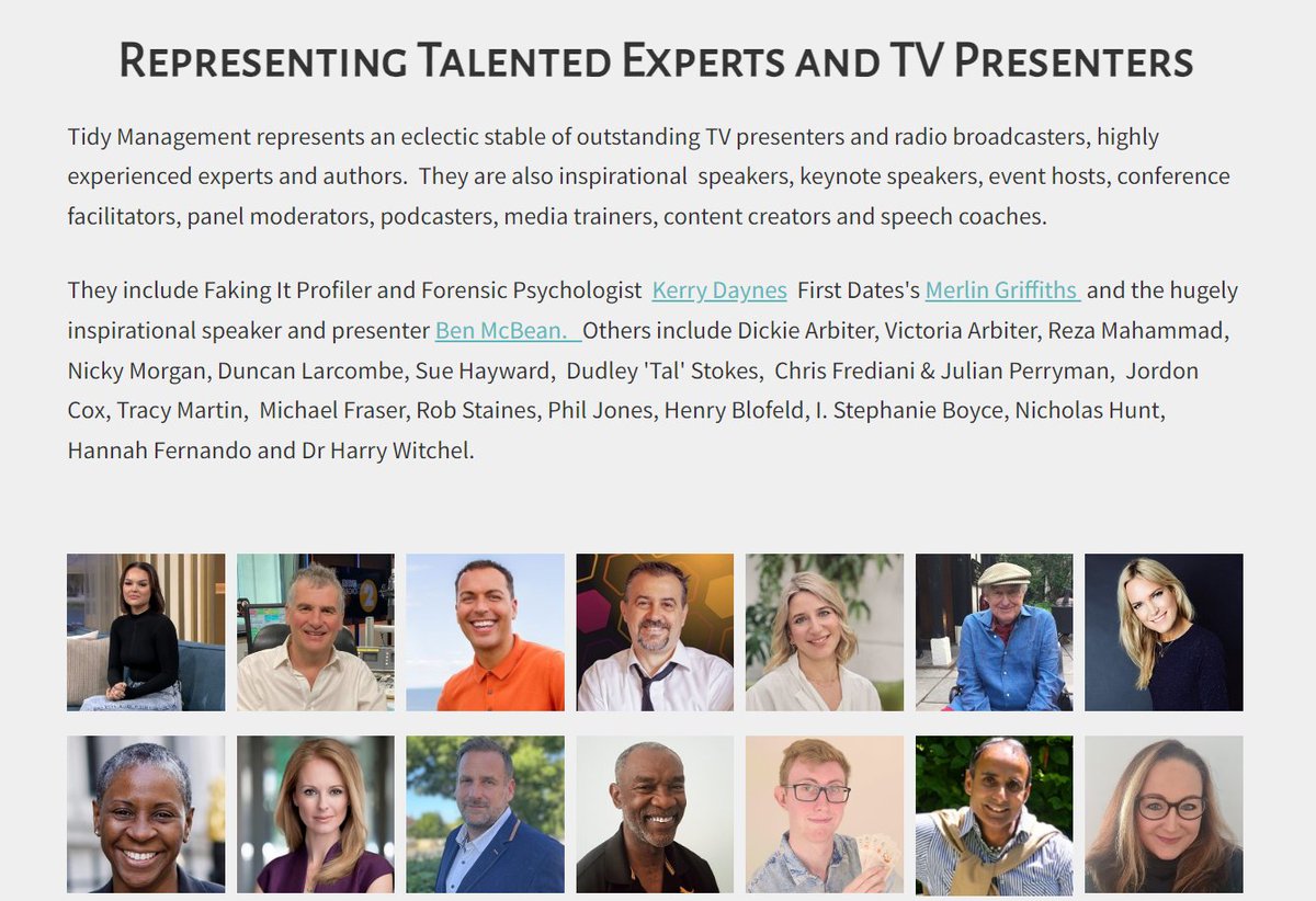 Tidy Management represents an eclectic stable of outstanding TV ...