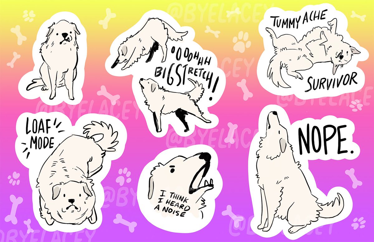 「i'm getting a restock of sticker sheets today >:)))) 」lacey @byelacey ...