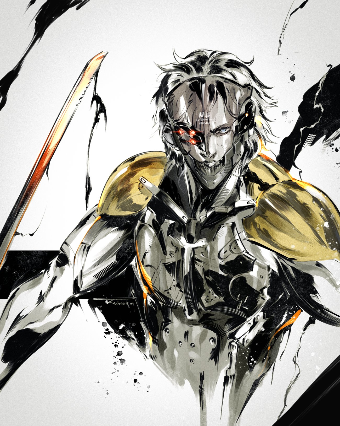 Metal Gear Solid Art Raiden Metal Gear Solid 2 Metallbarren Raiden
