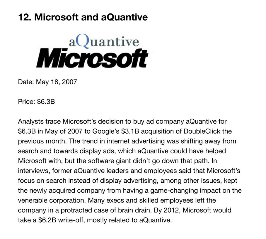 The 10 worst M&A flops ever 1. Microsoft and Nokia: - Thread from ...