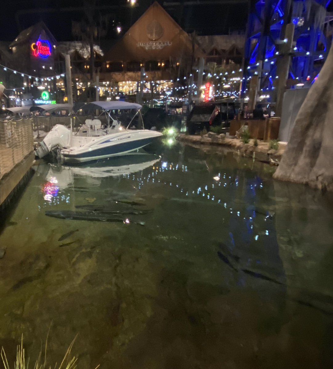 We are waiting to eat lunch inside the giant Bass Pro Pyramid, cause ...