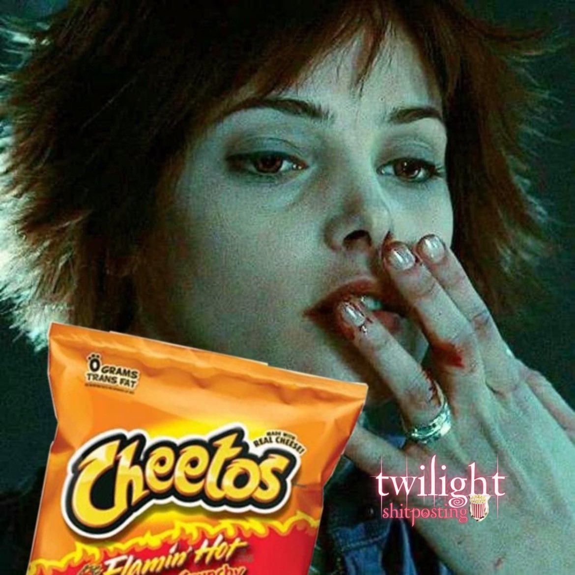 Girl Eating Bag Of Cheetos