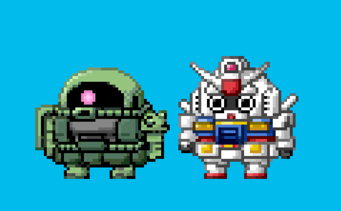 RX-78-2(ガンダム) 「Pixel gundam and zaku boi 」|Affeaのイラスト