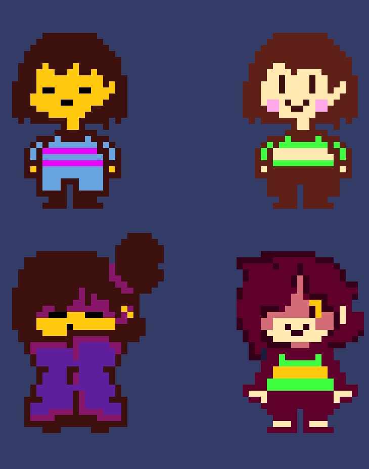 Frisk And Chara By Chara Asriel And Frisk Stereotype Orange
