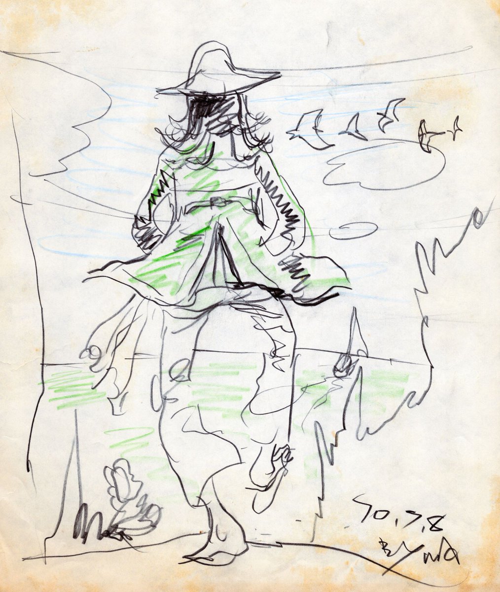 「整理中似顔絵を発見し思わず笑ってしまいました。1970年、東映時代の方だと思います。山田氏。(写真とそっくりwサリーちゃ」大橋学公式サイト Mao Cloudの漫画