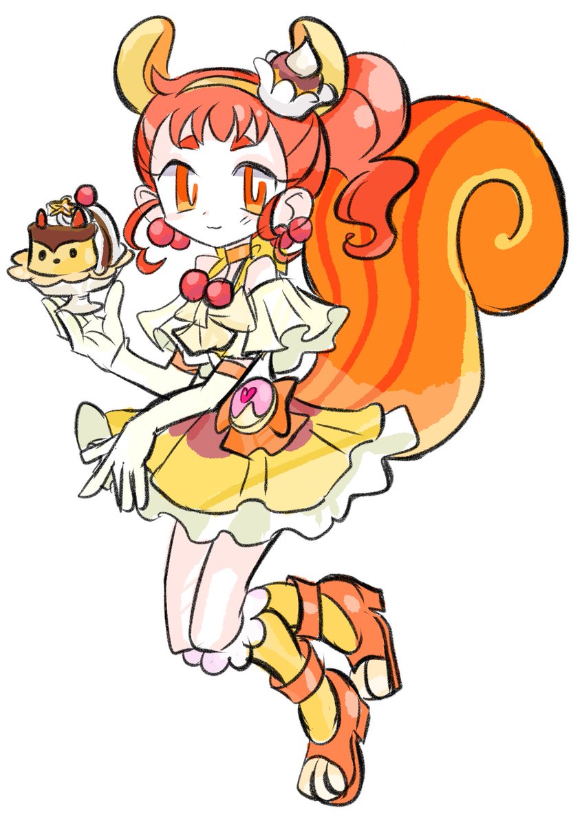 プリキュア「キュアカスタード生誕祭2024有栖川ひまり生誕祭2024キュアカスタード 」らくがきしたがり屋skeb すっごいチョコドーナツ食べいなのイラスト