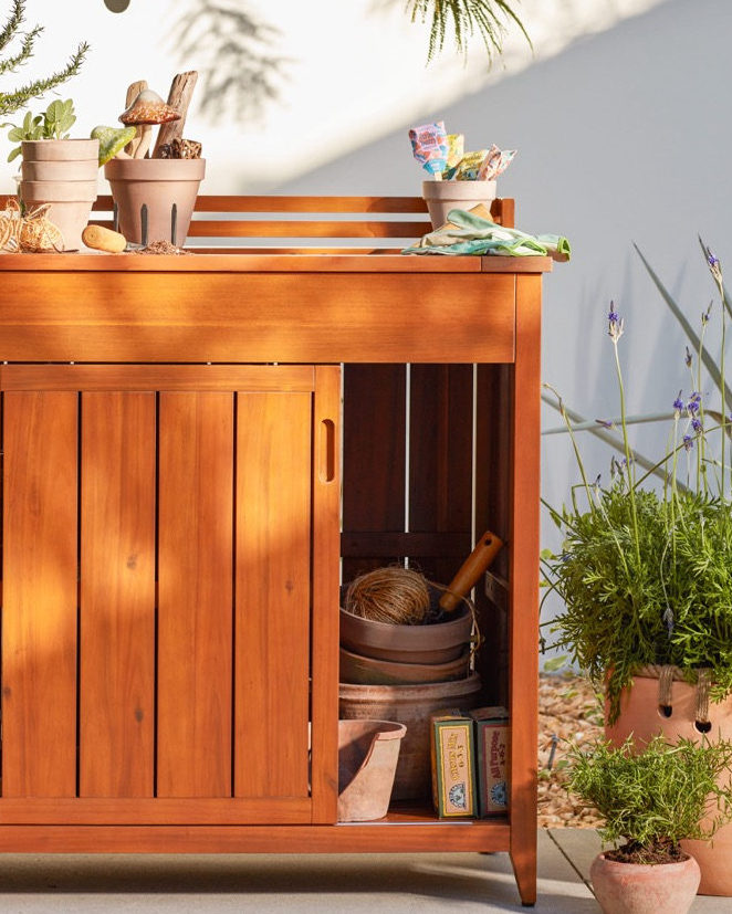 World Market on X Got a green thumb You ll dig our Acacia Wood Potting Bench. Get out in the garden in style with a versatile solution for planting seedlings storing garden tools