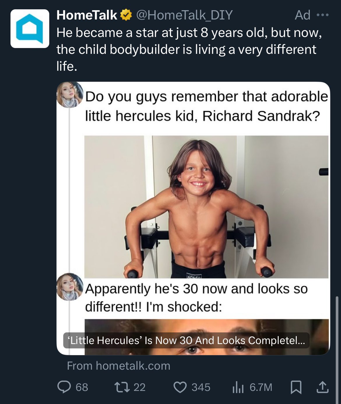 Richard Sandrak Current VIDEO: 'Little Hercules' Quits Gym, Rocks Dad