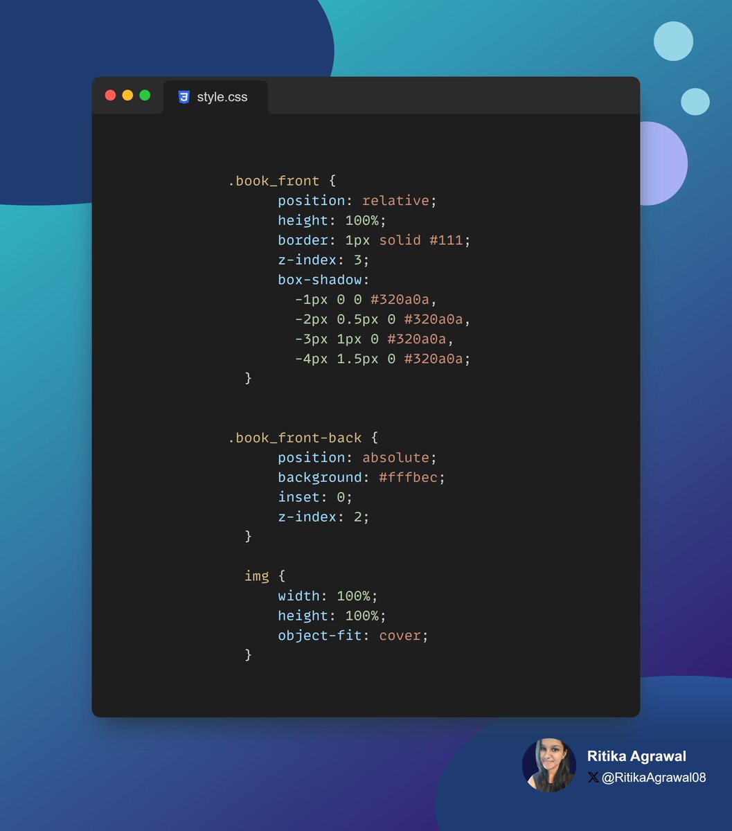 🔸Book Flip Hover Effect in 5 Simple Steps with CSS🔸 A Thread🧵⬇️ - Thread from Ritika Agrawal ...