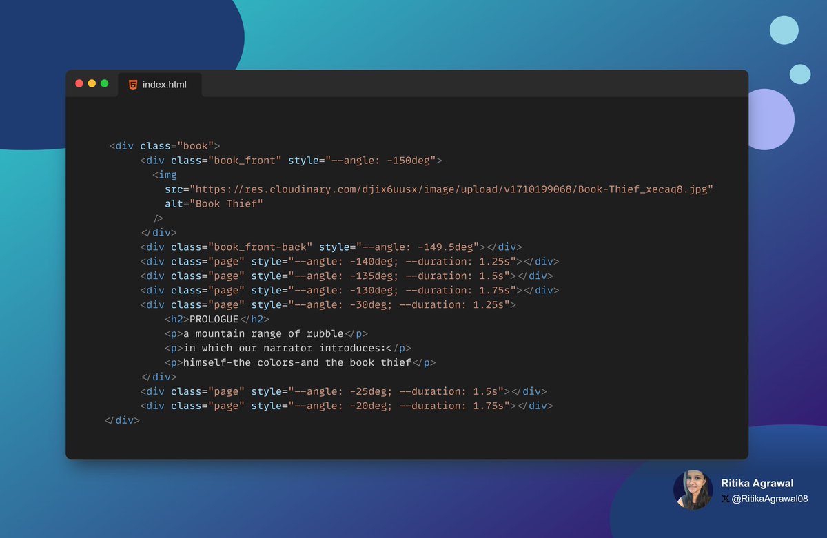 🔸Book Flip Hover Effect in 5 Simple Steps with CSS🔸 A Thread🧵⬇️ - Thread from Ritika Agrawal ...