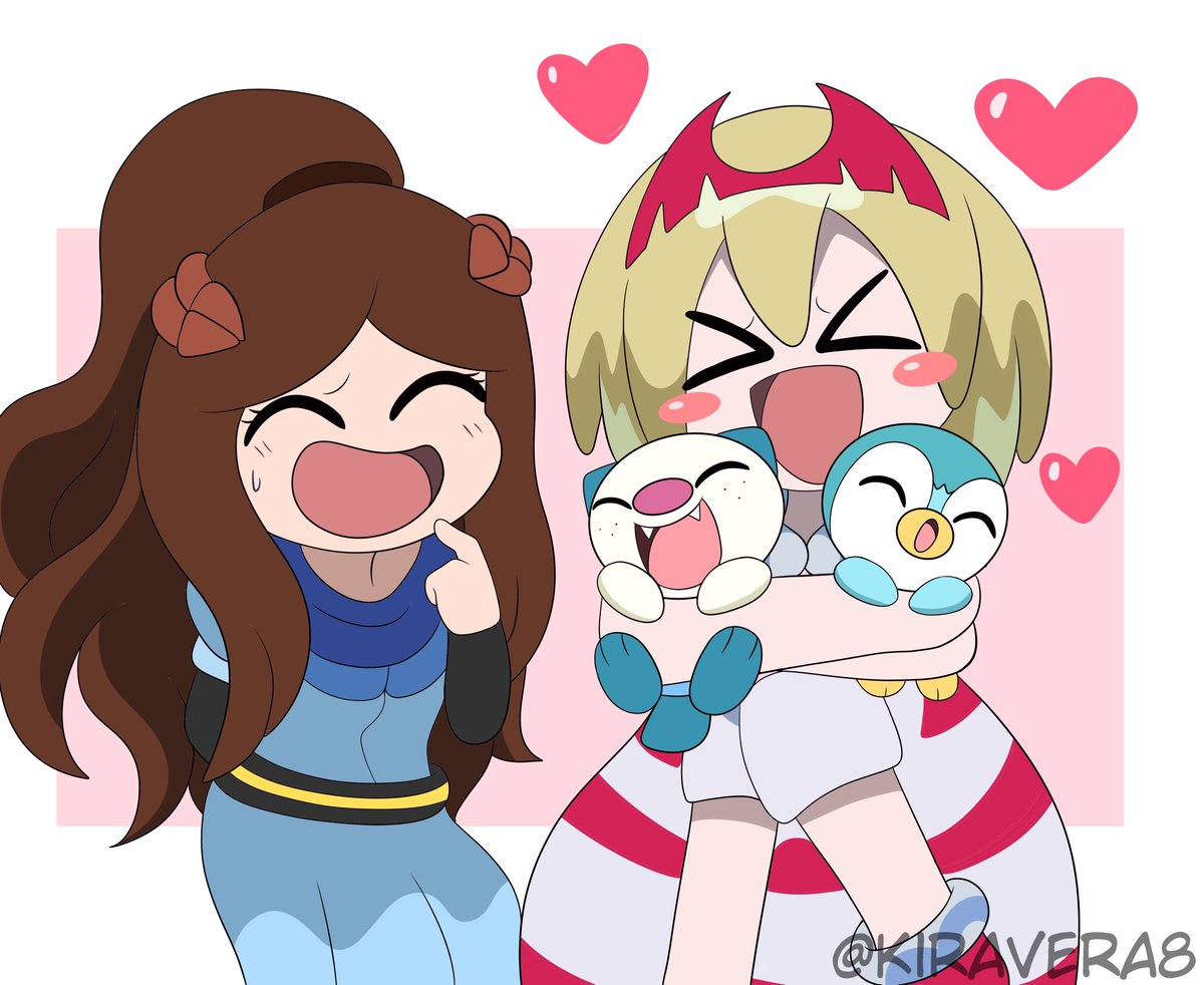 irida (pokemon) ,oshawott long hair smile open mouth short hair blonde ...