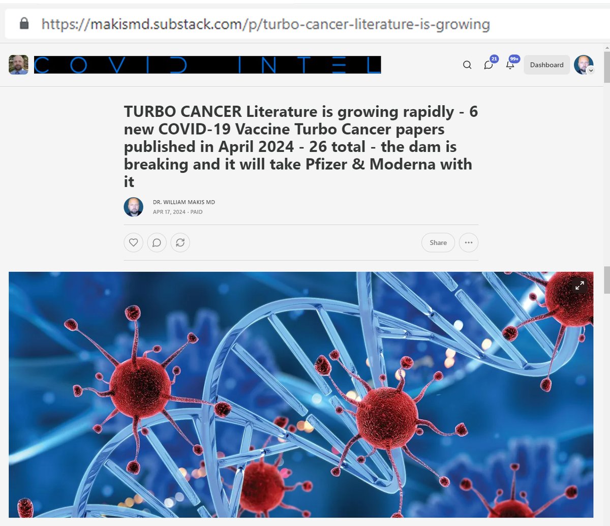 NEW ARTICLE: TURBO CANCER Literature is growing rapidly - 6 new COVID ...