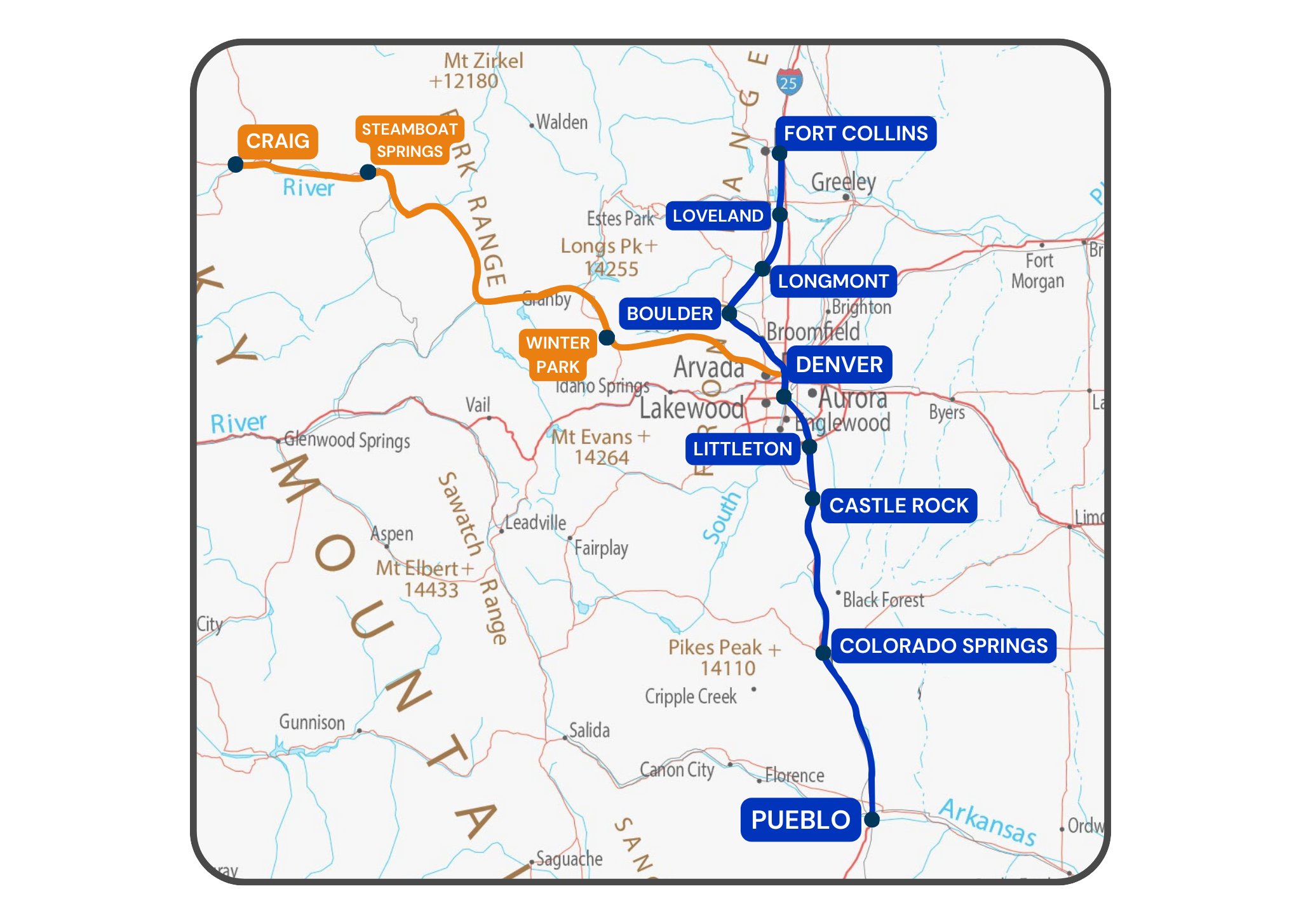 Mapa Del Ferrocarril De Colorado