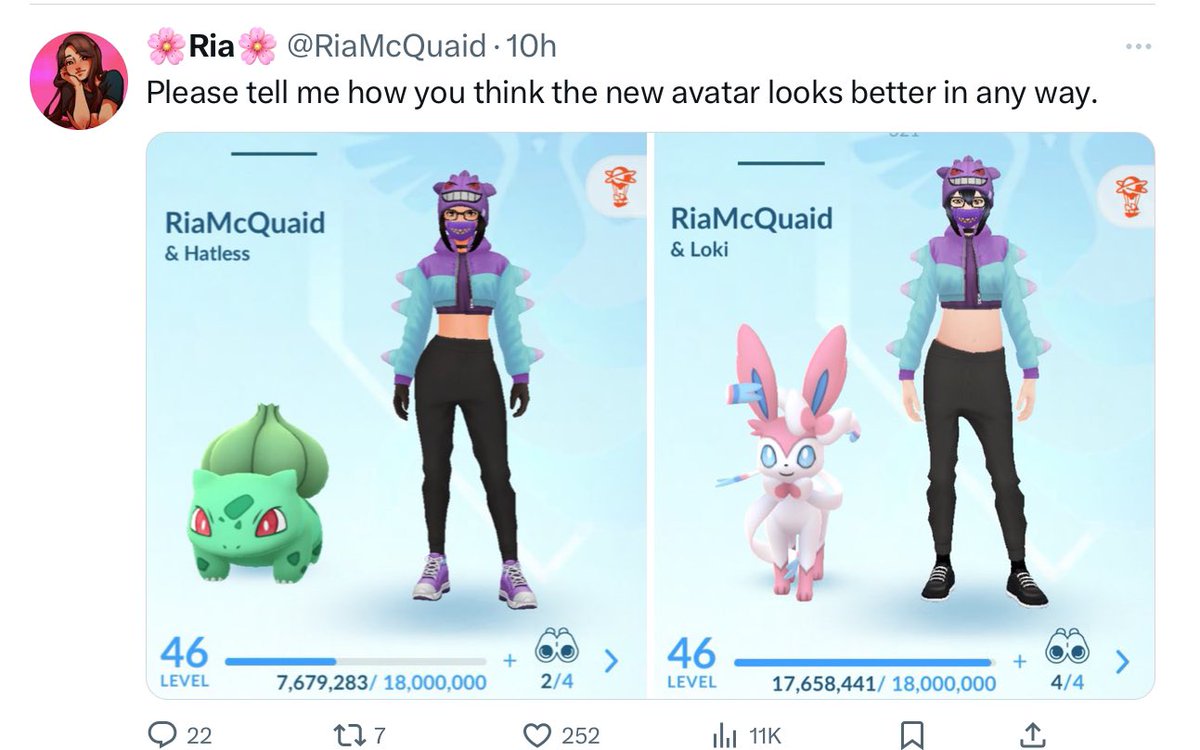 Pokémon Go update eliminates gender. Players now adjust "chest," "hip ...