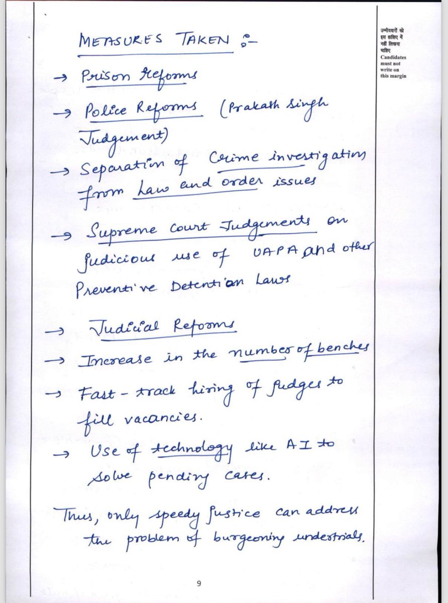 UPSC Topper Ruhani AIR 5 CSE 2023 GS-2 Mock Answer copy A Thread 🧵 ...
