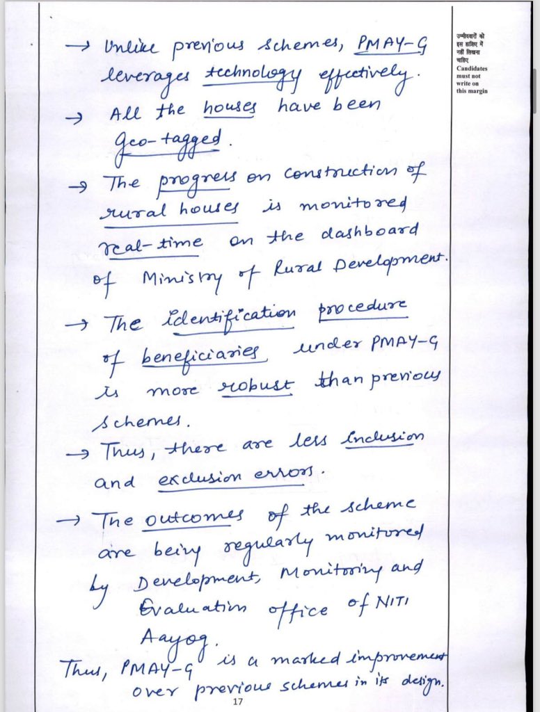 UPSC Topper Ruhani AIR 5 CSE 2023 GS-2 Mock Answer copy A Thread 🧵 ...