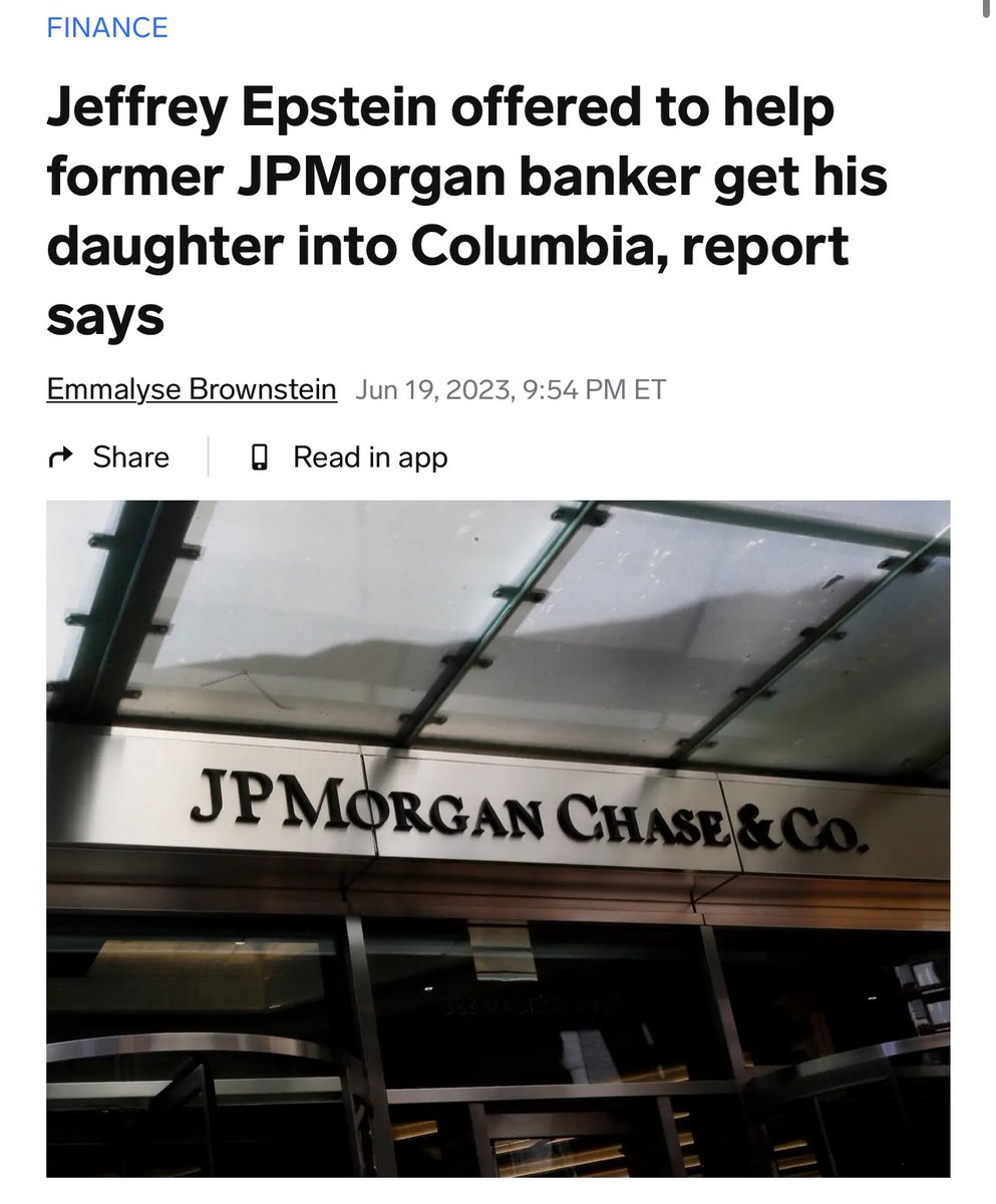 Just recalled how Jeff Epstein (the financier?) offered to set up a ...