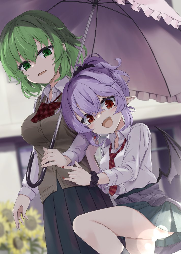 フランドール・スカーレット ,レミリア・スカーレット 「Skebリクエスト募集中です!手数料無料キャンペーン中なのでこの機会に是非!着手」|秋染ハツカ@例大祭え-11abのイラスト