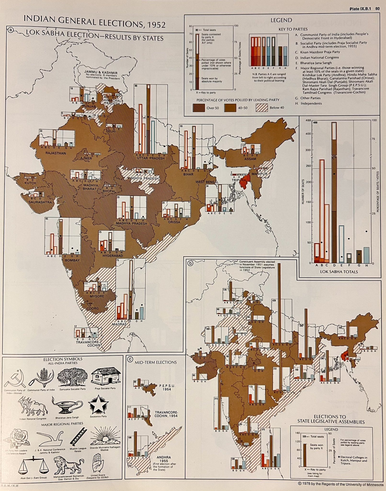 1952 Presidential Election Electoral Map 1952 United States