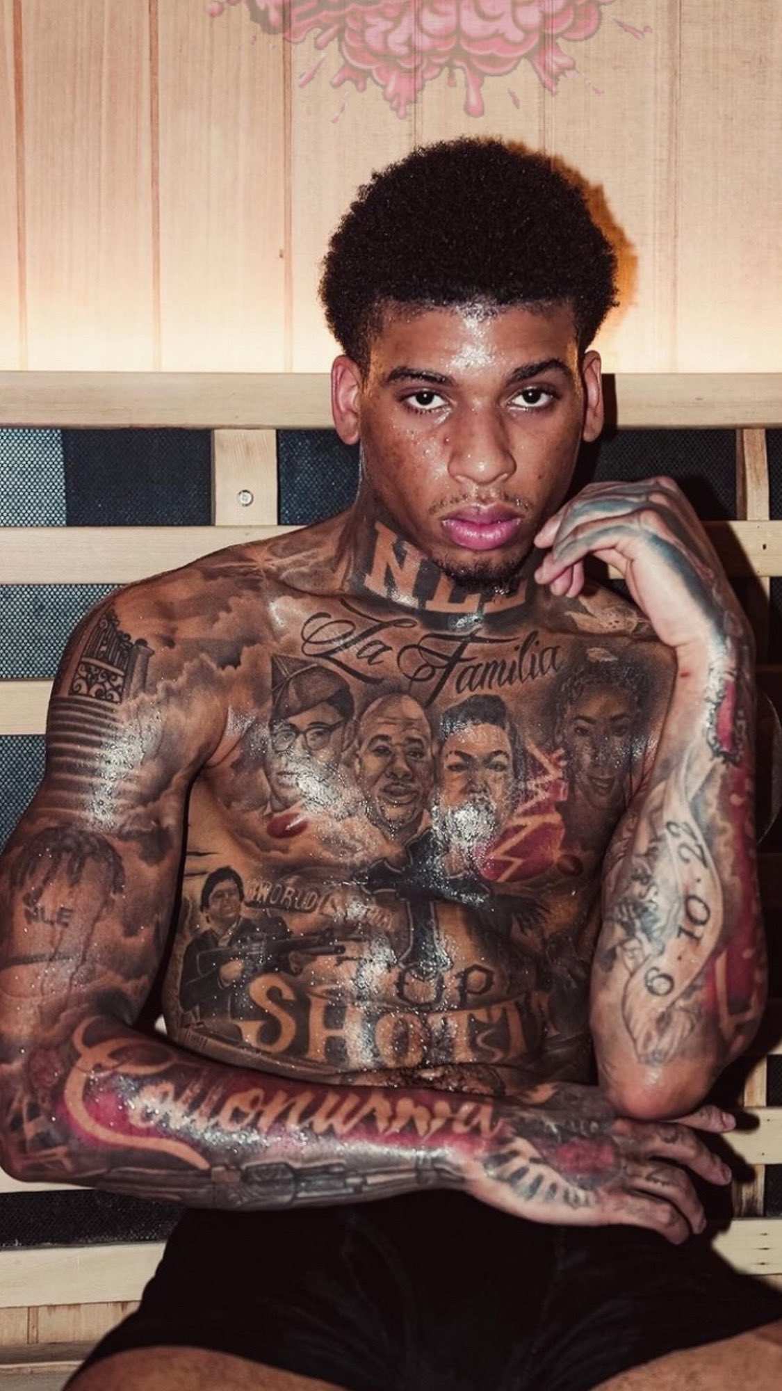 Nle choppa chest tattoo - Bronctattooaus.com