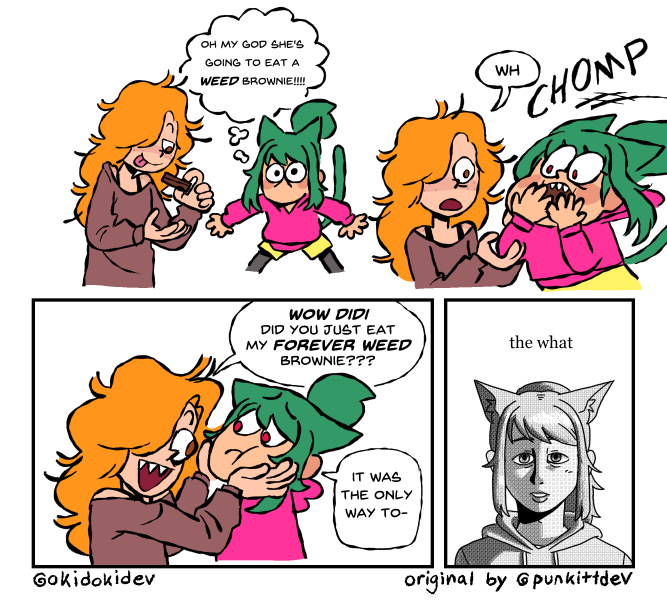 「redraw of @punkittdev's forever weed comic with maeve and di」dev !!!の漫画