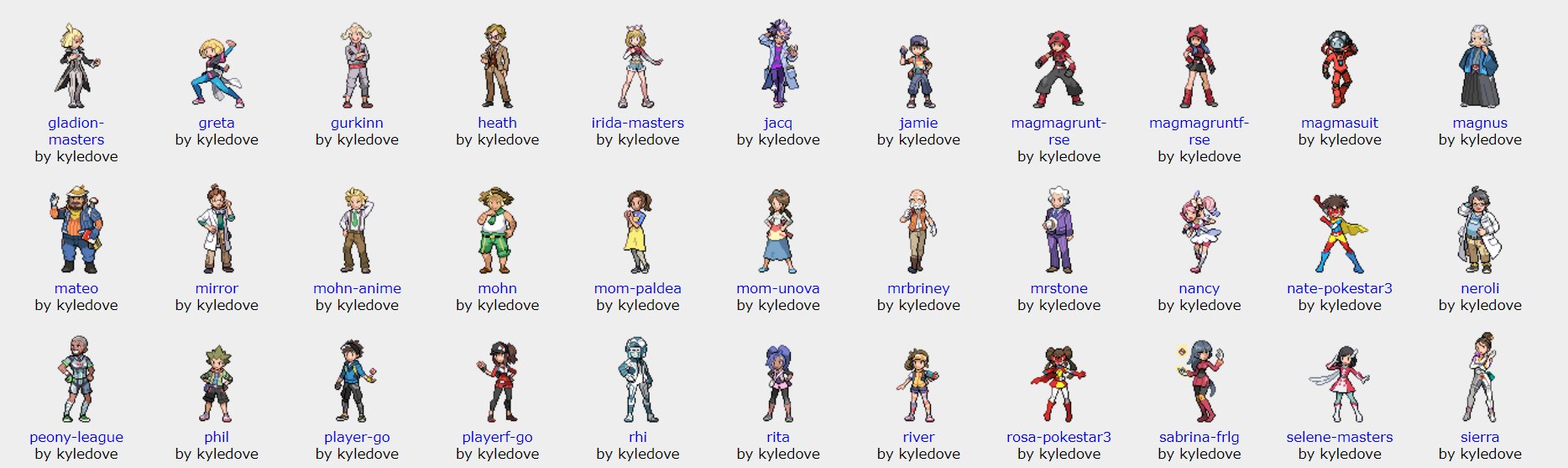 Pokemon Trener Sprites