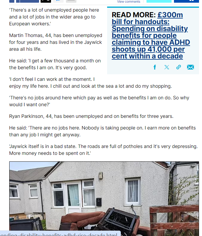 Current Mailonline TOP story headline: SHAMELESS WORKSHY BRITAIN !!! by ...