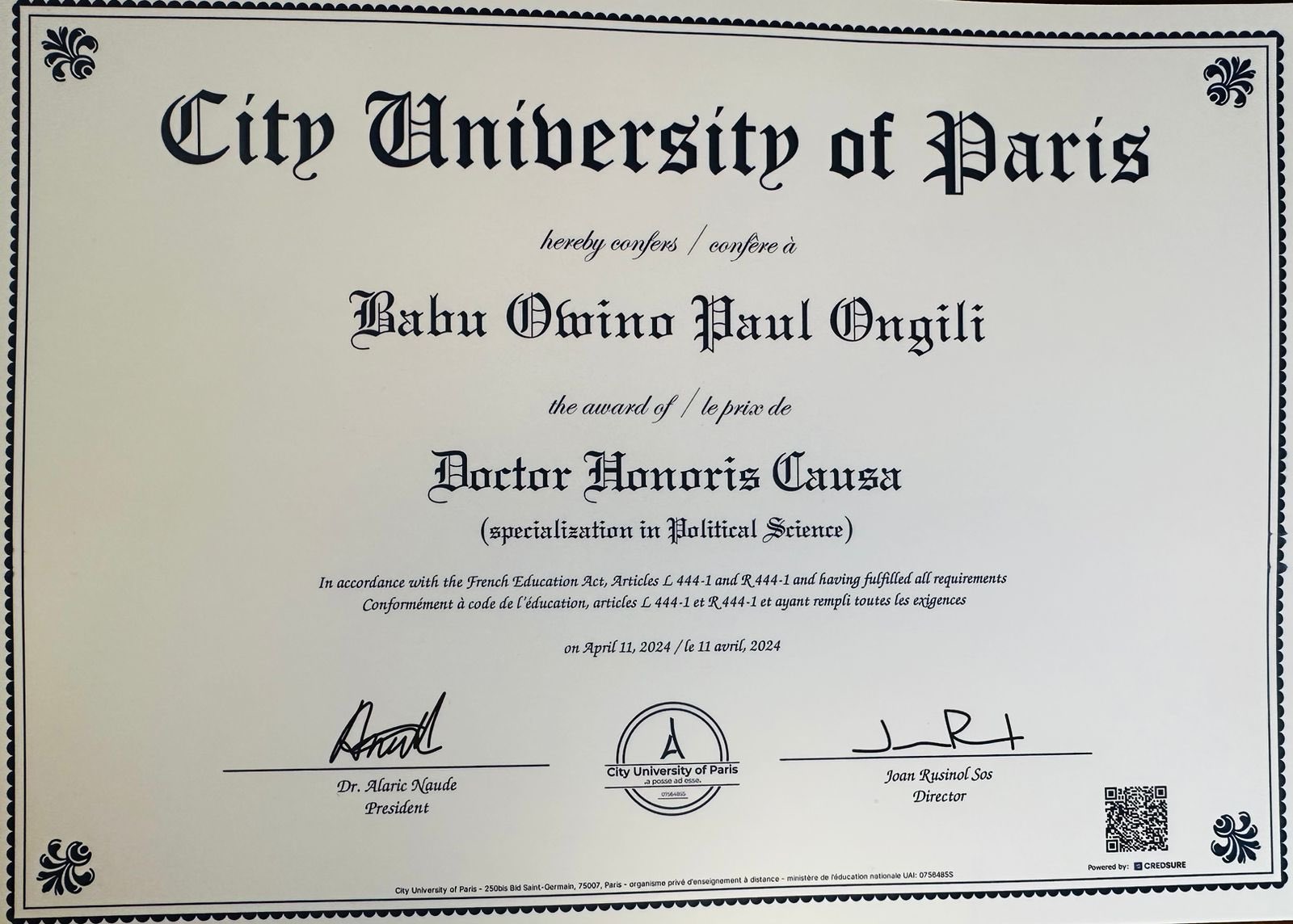Diploma De La Universidad De Seattle