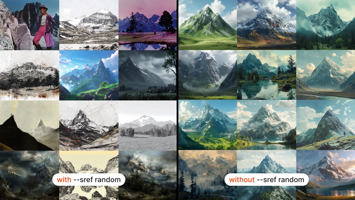 Midjourney --sref random is here! It basically adds a random style reference to your prompt each ...