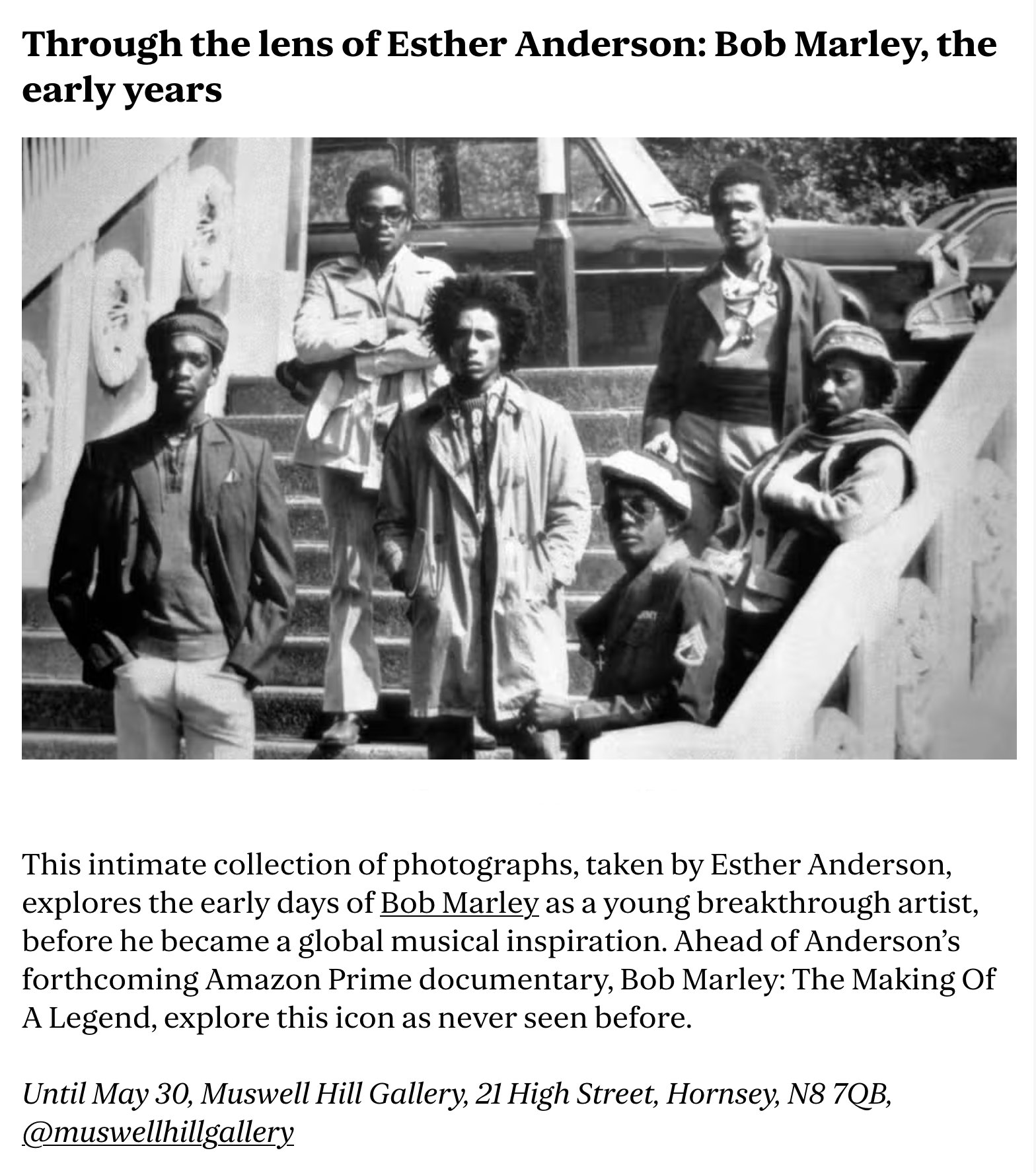 Esther Anderson Et Bob Marley