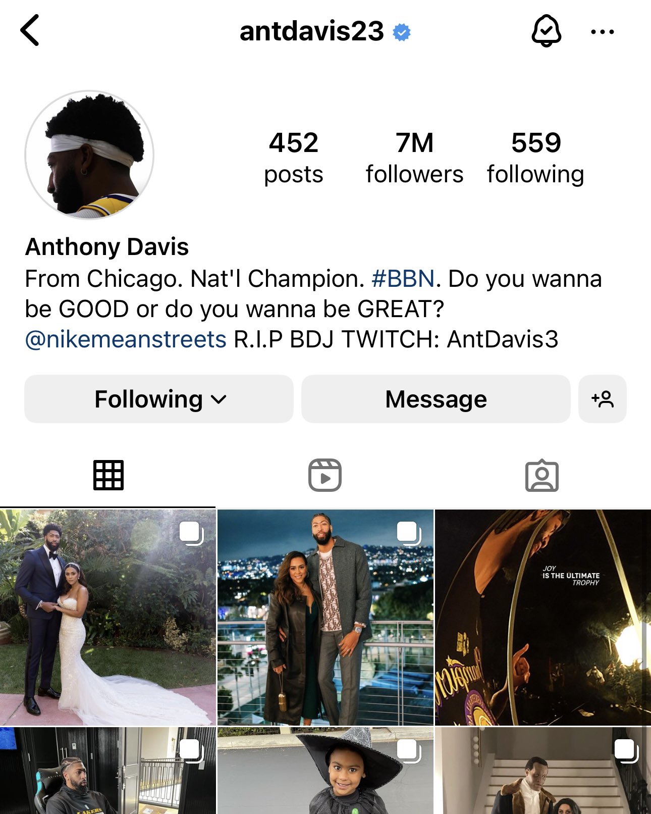 Anthony Davis Instagram