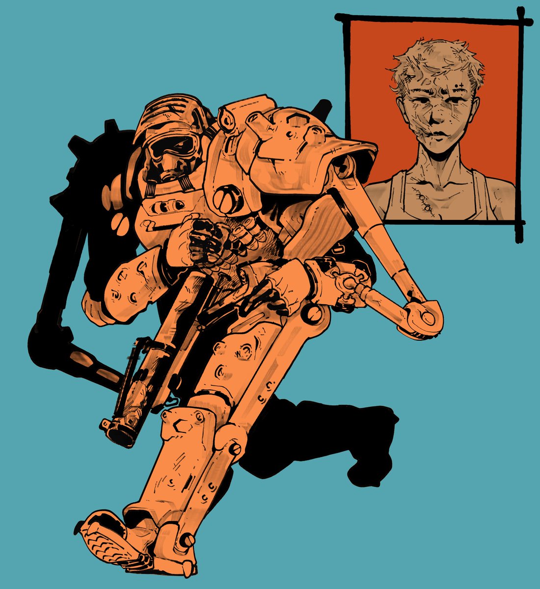 「Lancer Commission 2: custom Caliban mode」|Froggerのイラスト