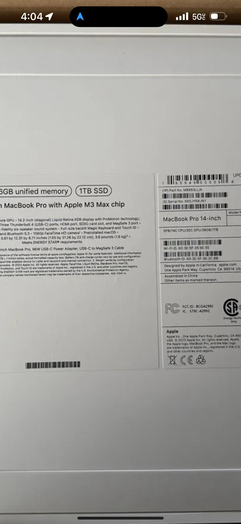 Macbook Pro 2024 Box