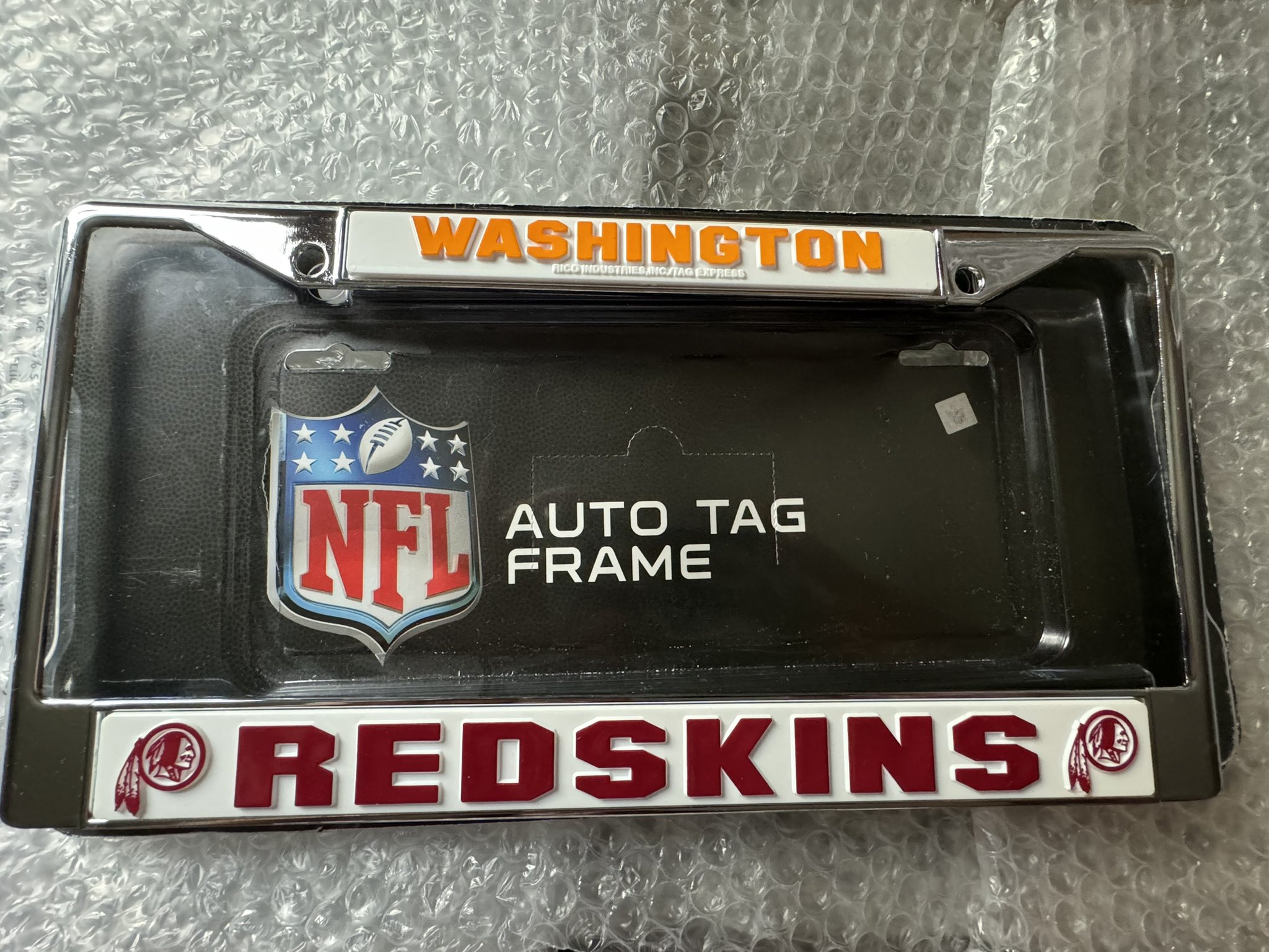 Redskins License Plate Frame WASHINGTON LICENSE PLATE FRAME