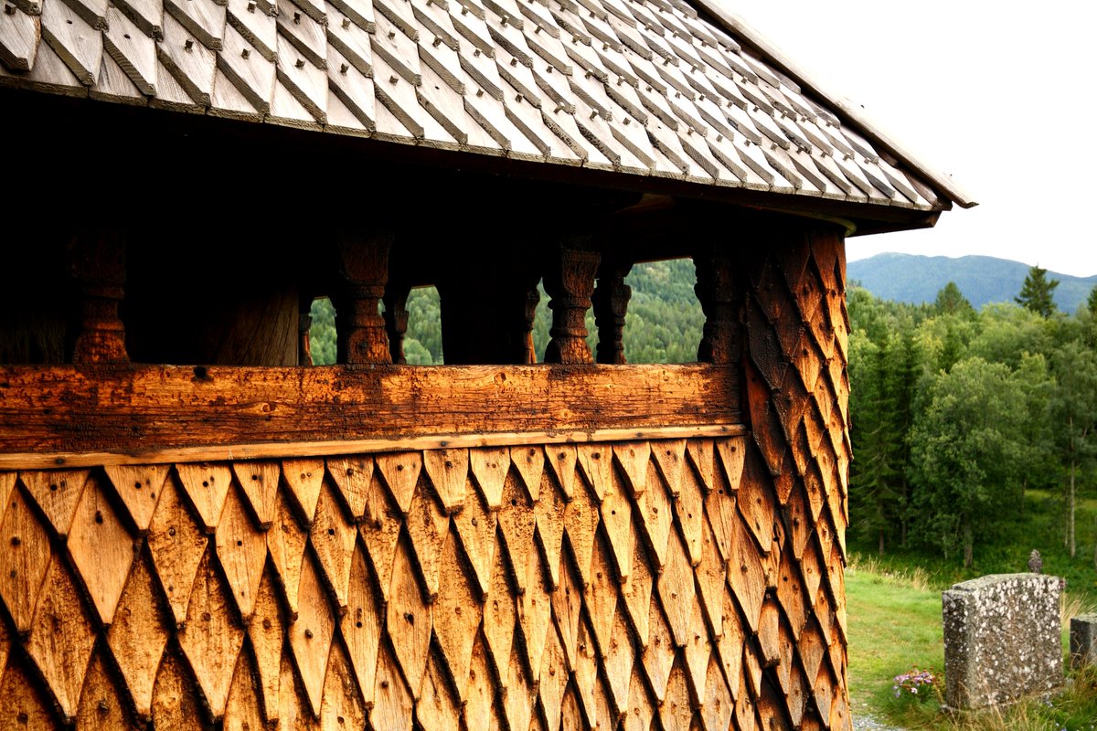 This is Borgund Church in Norway, made entirely out of wood and built ...