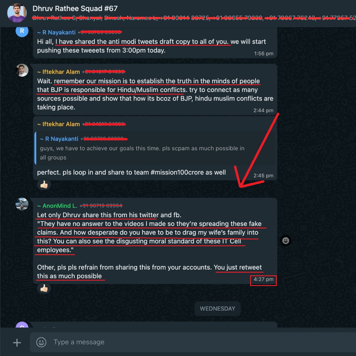 Big Expose on Dhruv Rathee: 1. Here is the leaked chat of Dhruv Rathee's Whatsapp Group. In this ...