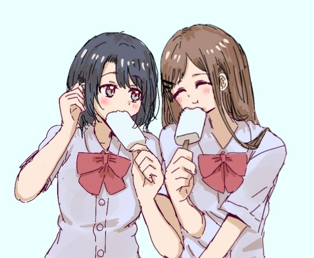 「こんな感じかな～! #今月描いた絵を晒そう #リコリコ #安達としまむら 」卯屋 悠 c106（土）東G13bの漫画