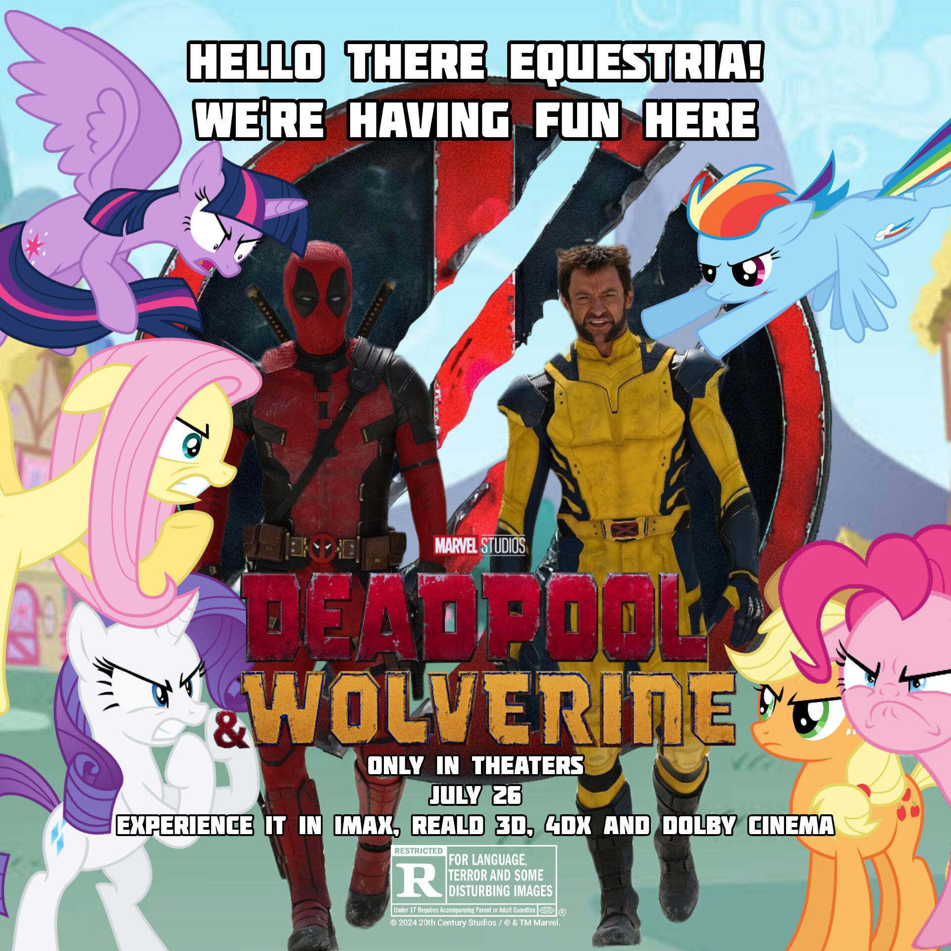 Deadpool Mlp My Little Pony Custom Pinkiepool Pinkie Pie Deadpool