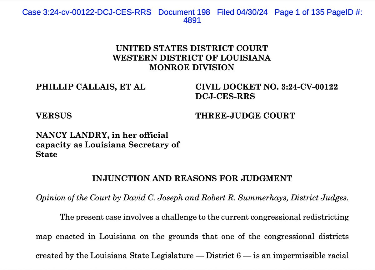BREAKING: 3-judge panel votes 2-1 to strike down Louisiana's new Black ...