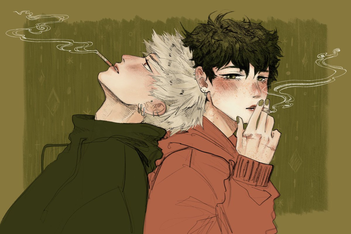 「smoke break! #mha #bnha #art 」|zilla. 🌙のイラスト