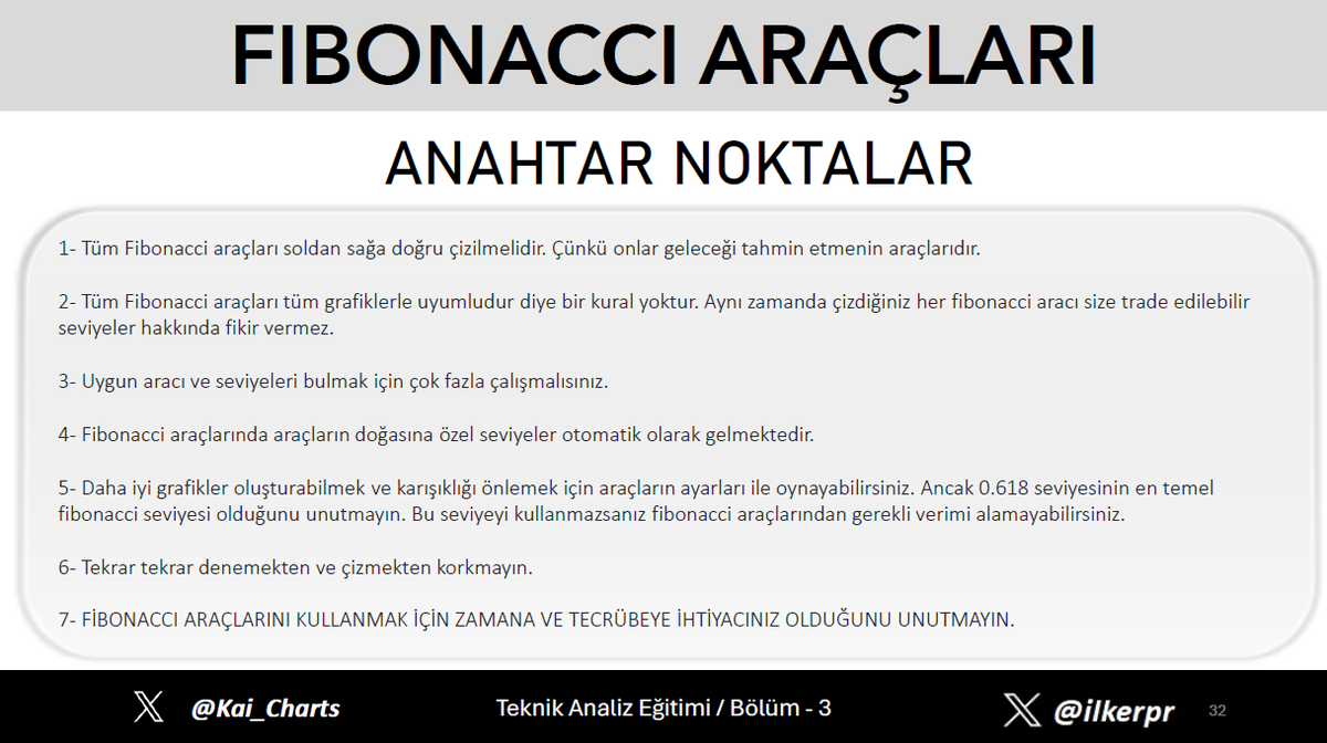 1/10 Ücretsiz Teknik Analiz Eğitimimizin 3. bölümü "FIBONACCI ARAÇLARI ...
