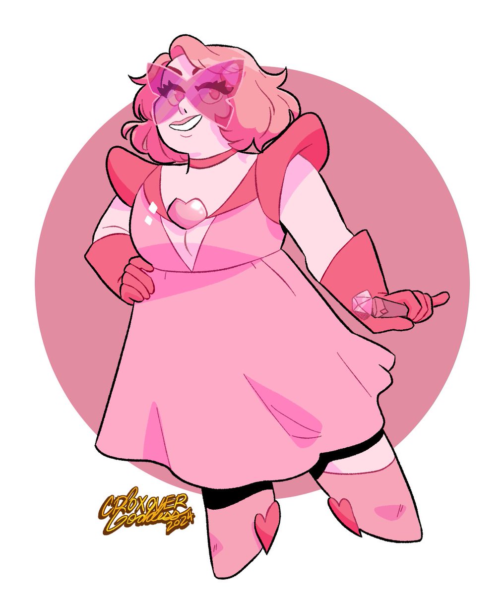 「Drew my roommate as a Rose Quartz! She's」|🐝Roxanne🐝のイラスト