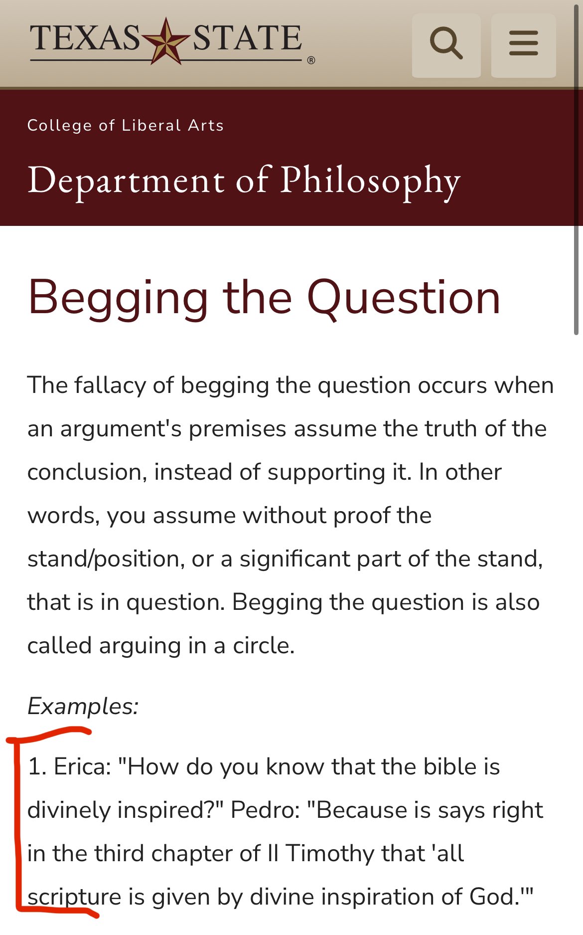 Begging The Question Examples